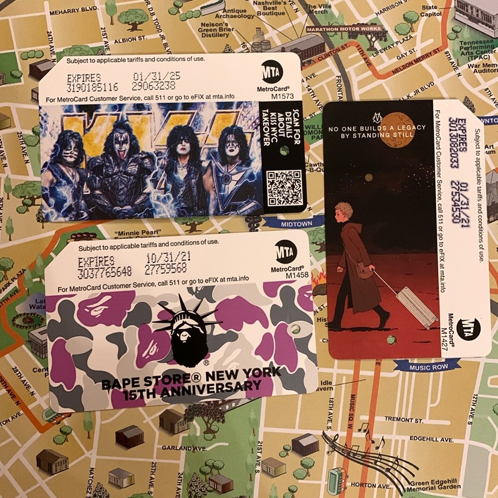 Nyc Collectible Rare Edition 3 Metrocards - Gem